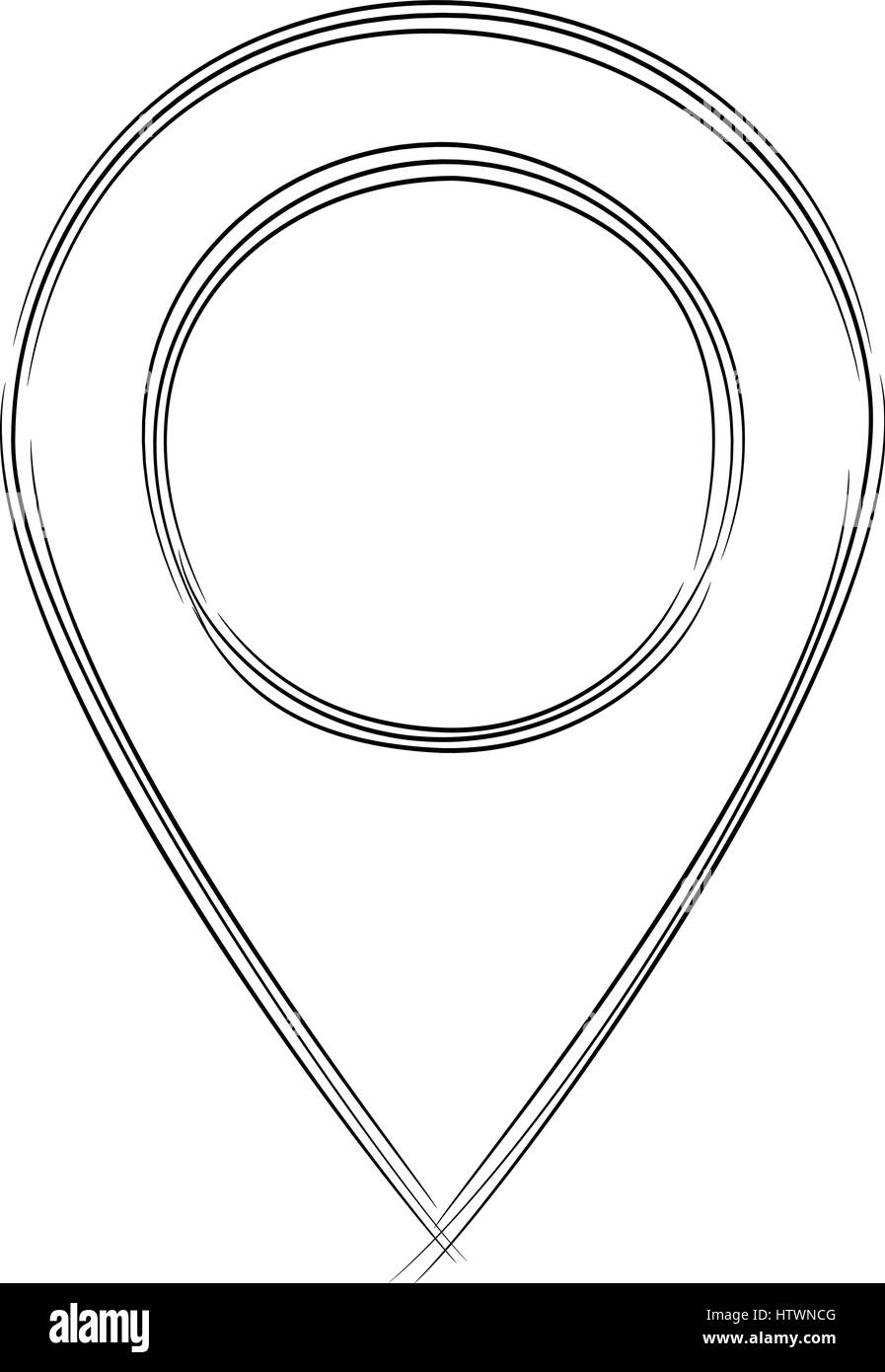 Illustration of Cute Cartoon Doodle of Map Pointer Icon. EPS8 Stock ...