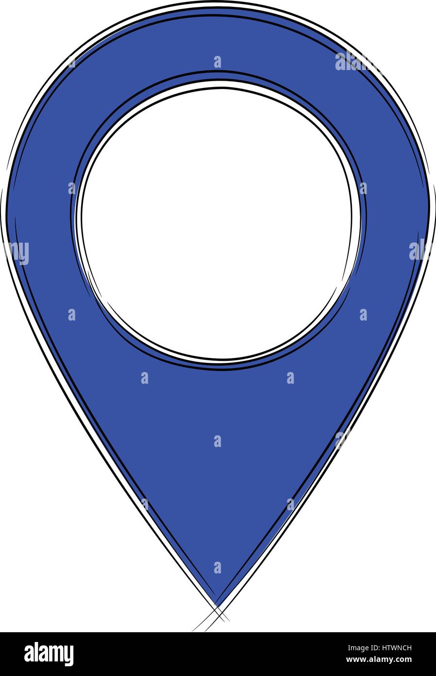 Illustration of Cute Cartoon Doodle of Map Pointer Icon. EPS8 Stock ...