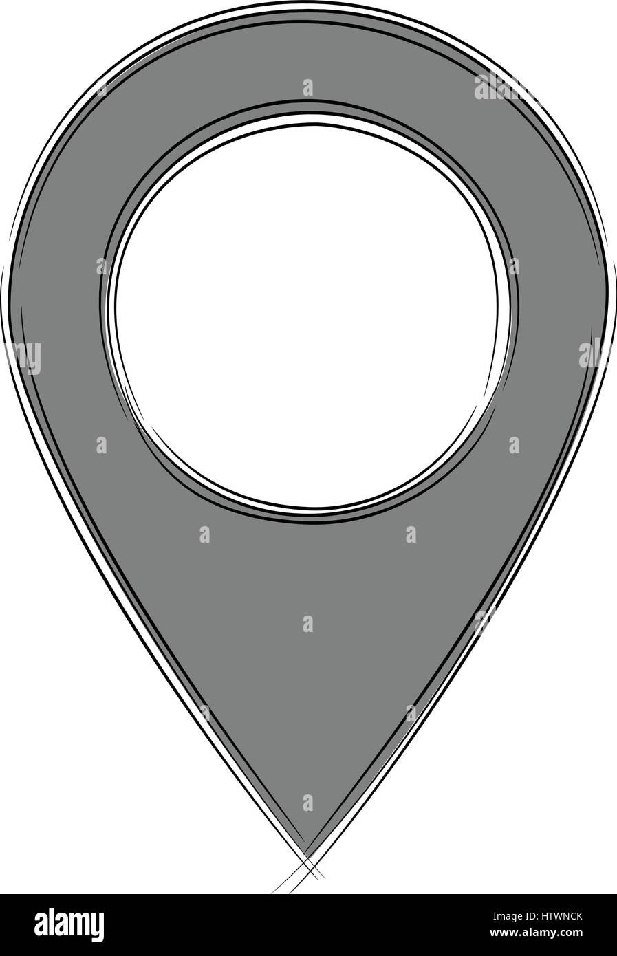 Illustration of Cute Cartoon Doodle of Map Pointer Icon. EPS8 Stock ...