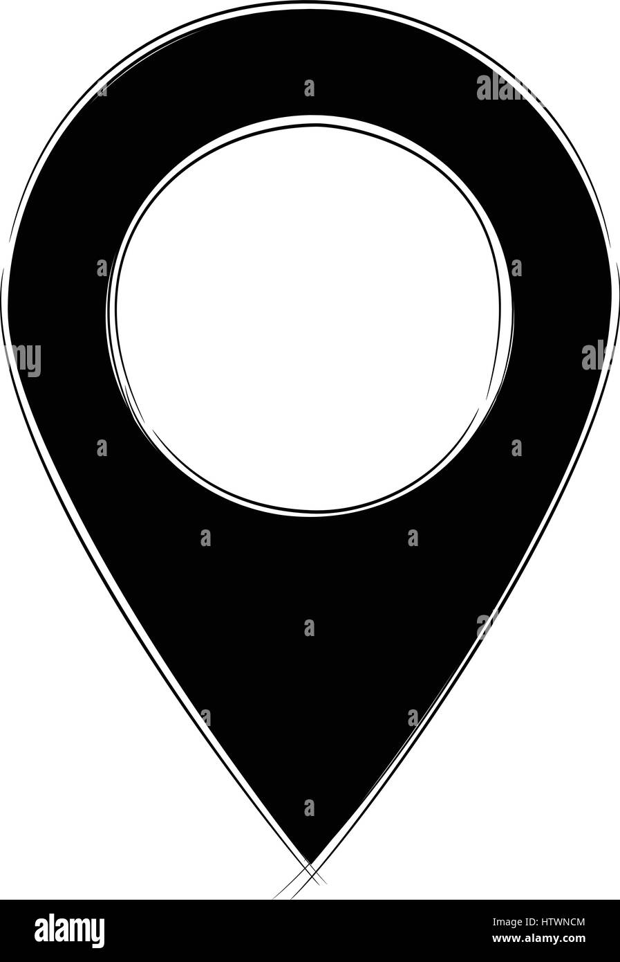 Illustration of Cute Cartoon Doodle of Map Pointer Icon. EPS8 Stock ...