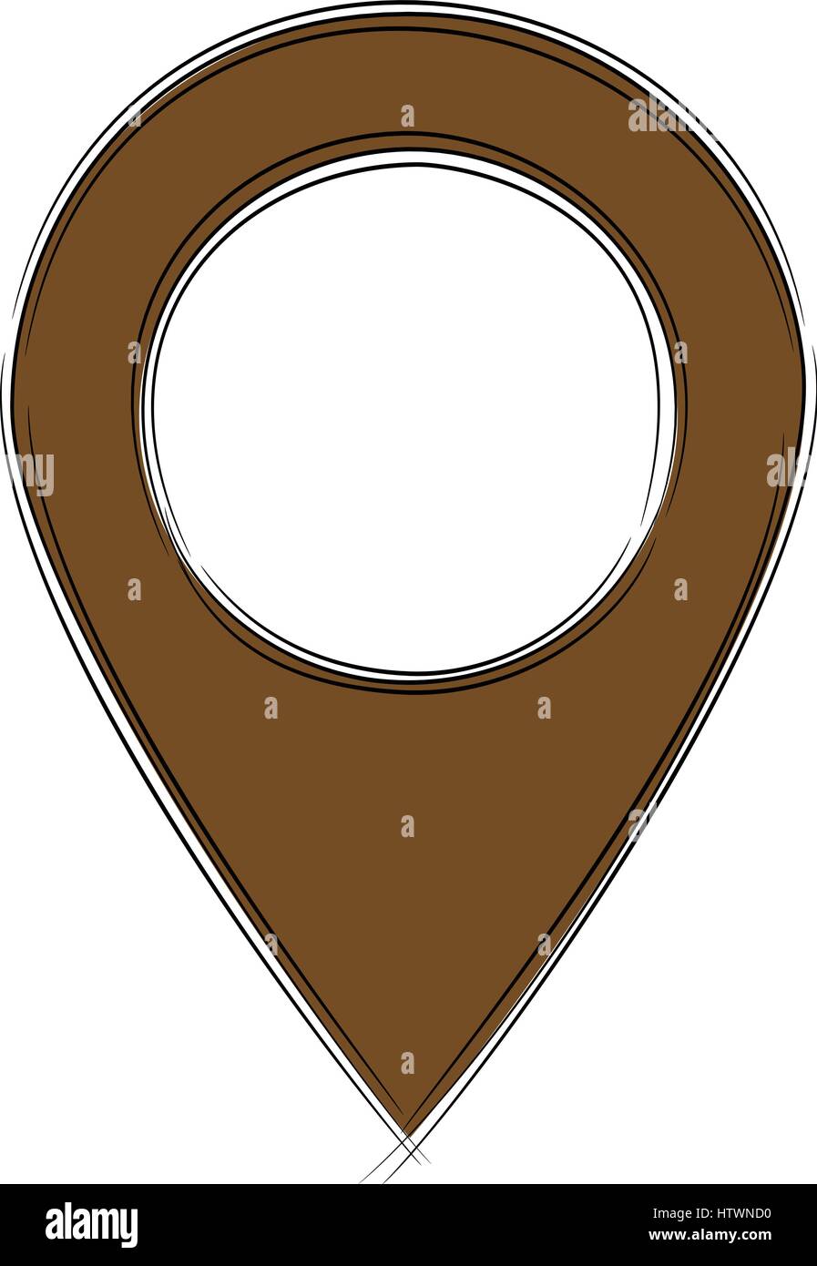 Illustration of Cute Cartoon Doodle of Map Pointer Icon. EPS8 Stock ...