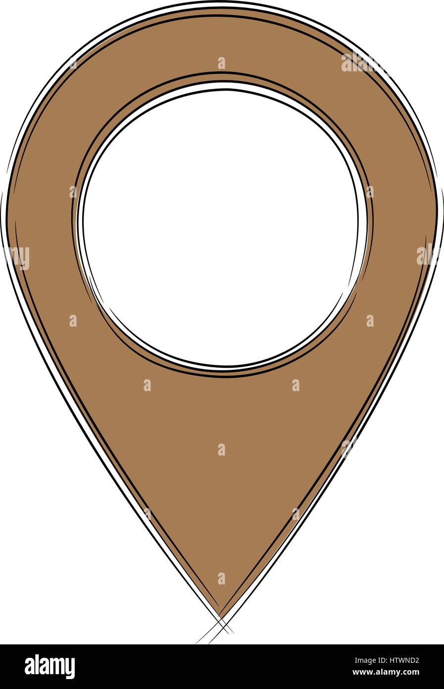 Illustration of Cute Cartoon Doodle of Map Pointer Icon. EPS8 Stock ...