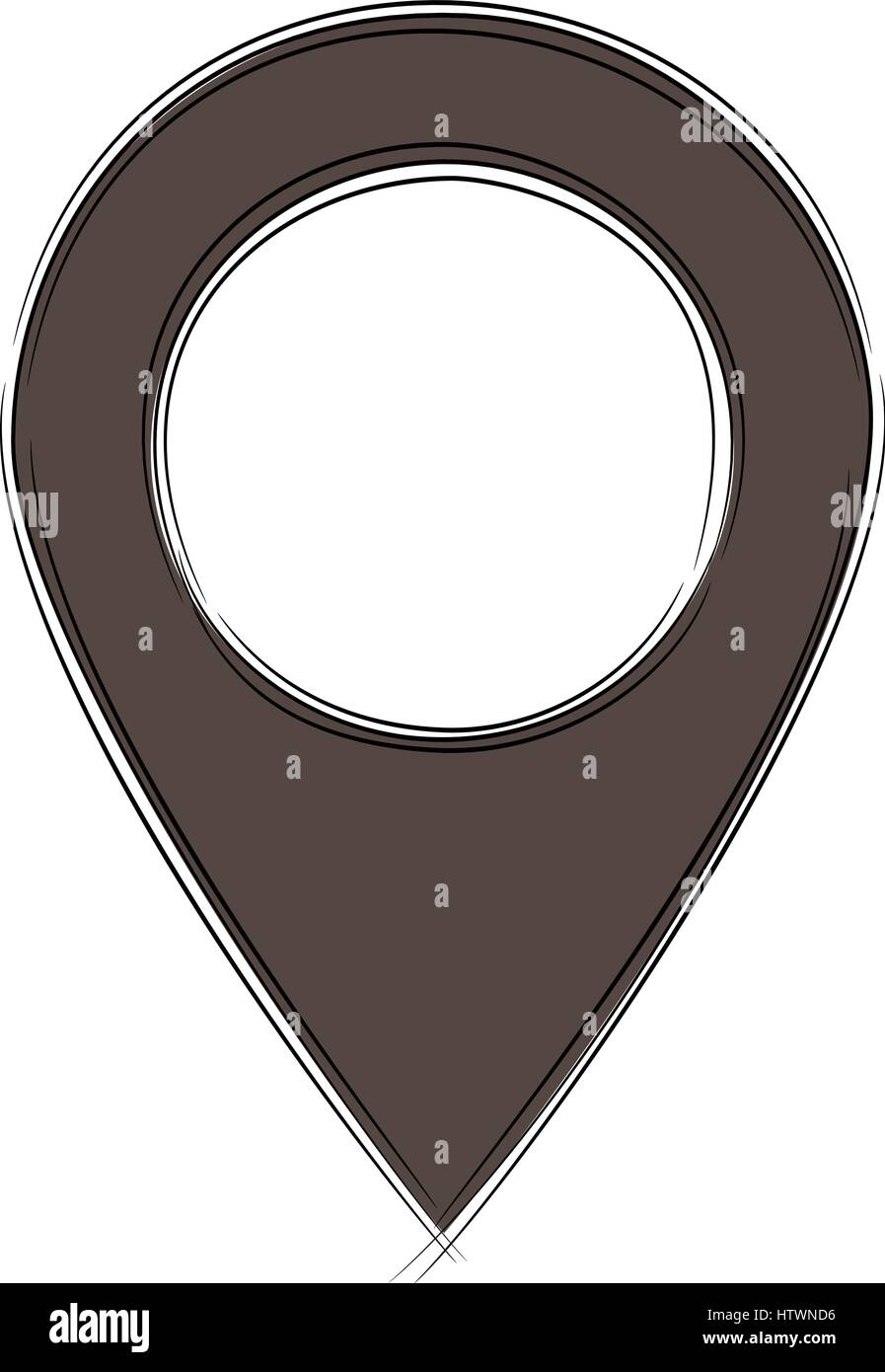 Illustration of Cute Cartoon Doodle of Map Pointer Icon. EPS8 Stock ...