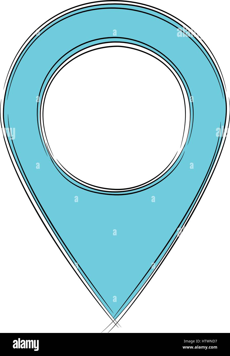 Illustration of Cute Cartoon Doodle of Map Pointer Icon. EPS8 Stock ...