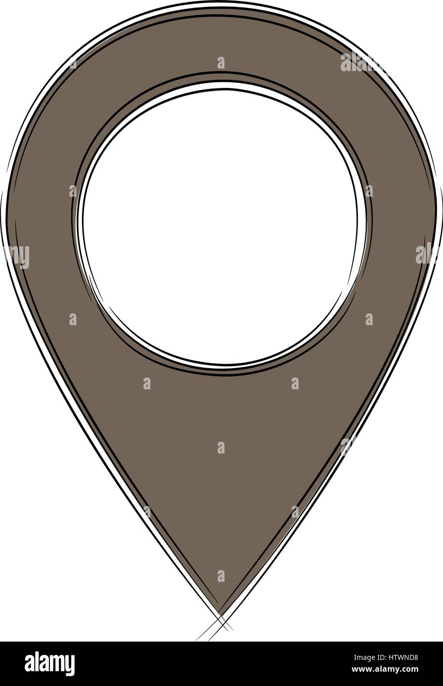 Illustration of Cute Cartoon Doodle of Map Pointer Icon. EPS8 Stock ...