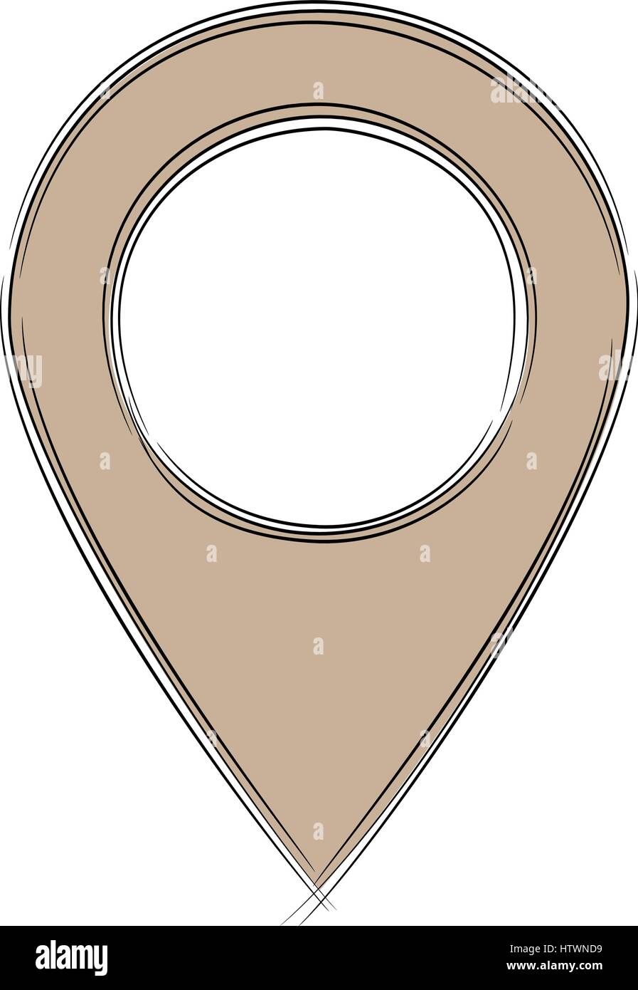 Illustration of Cute Cartoon Doodle of Map Pointer Icon. EPS8 Stock ...