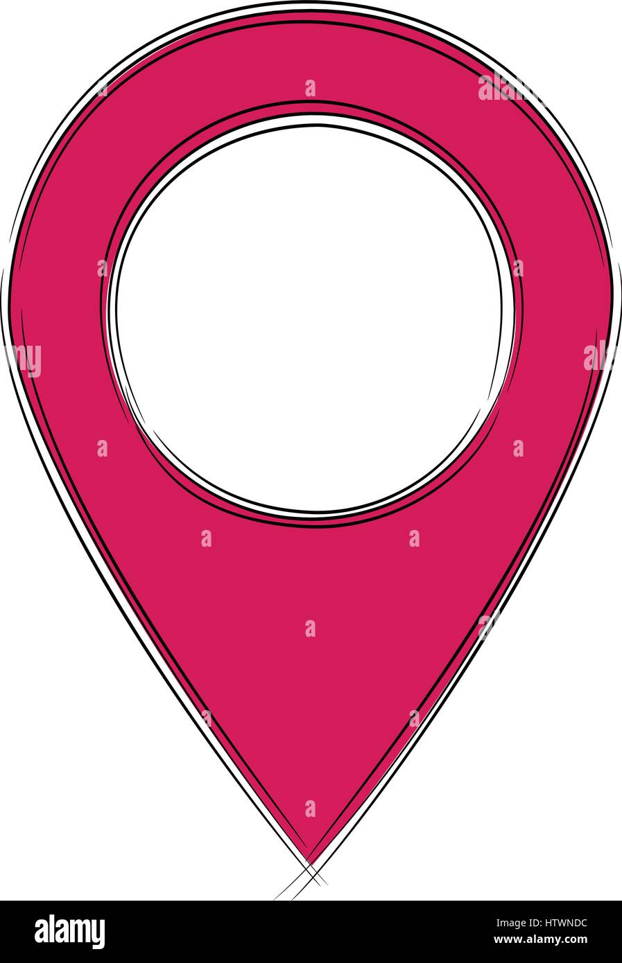 Illustration of Cute Cartoon Doodle of Map Pointer Icon. EPS8 Stock ...