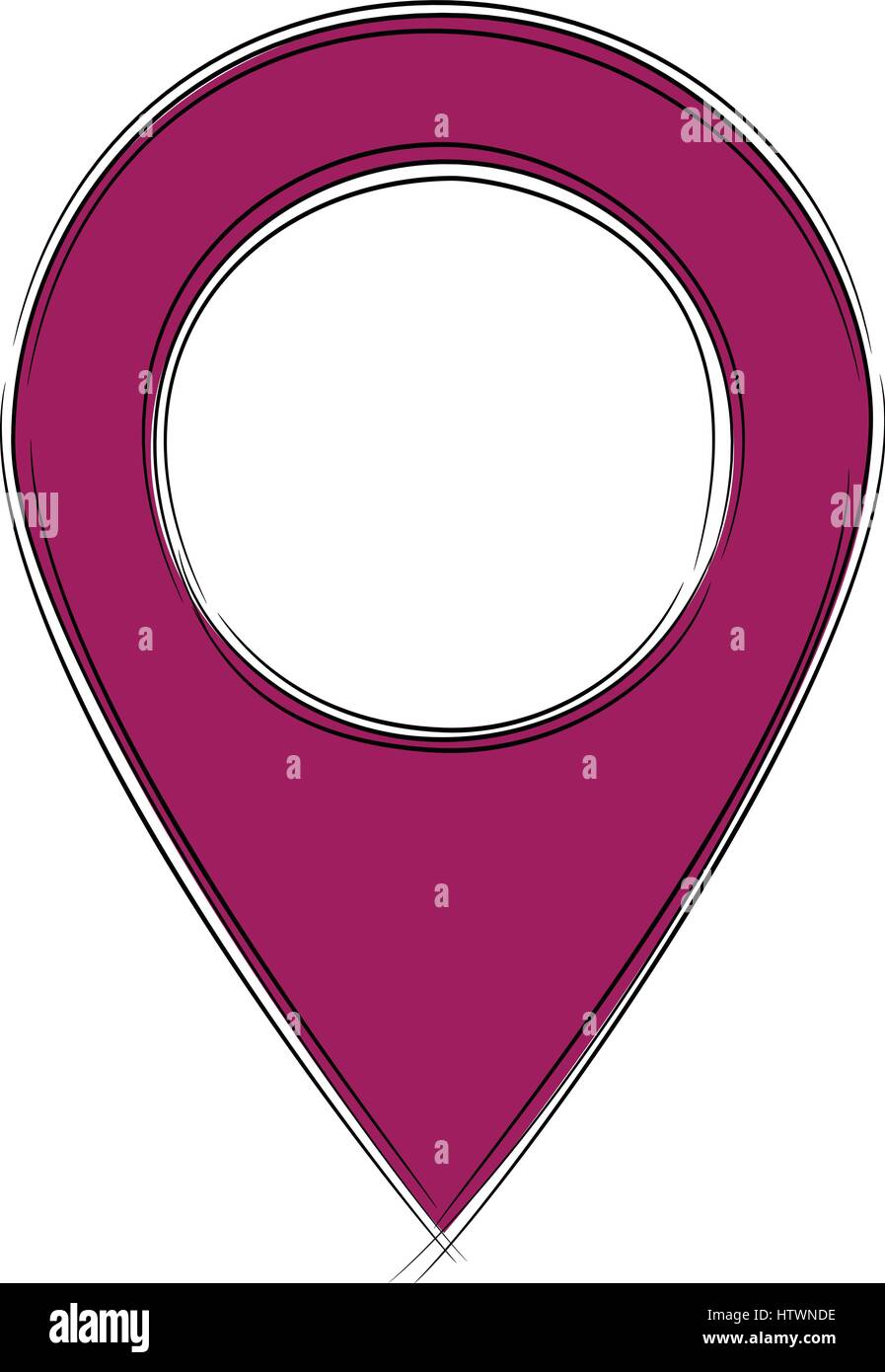 Illustration of Cute Cartoon Doodle of Map Pointer Icon. EPS8 Stock ...