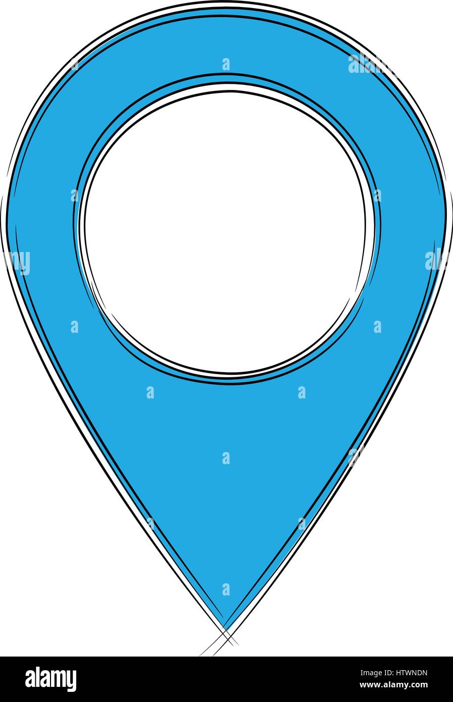 Illustration of Cute Cartoon Doodle of Map Pointer Icon. EPS8 Stock ...