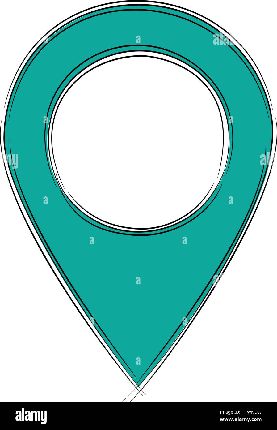 Illustration of Cute Cartoon Doodle of Map Pointer Icon. EPS8 Stock ...