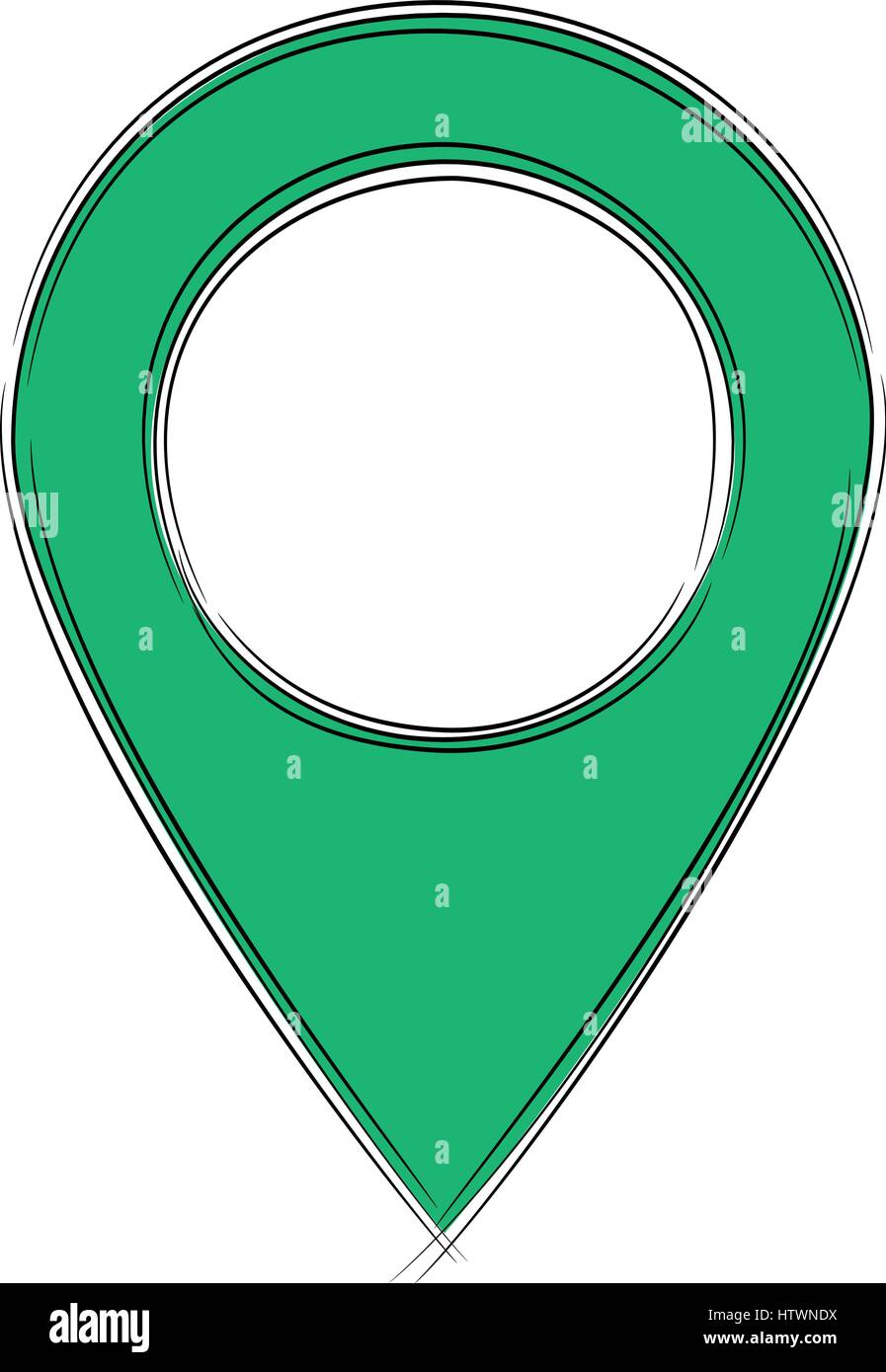 Illustration of Cute Cartoon Doodle of Map Pointer Icon. EPS8 Stock ...