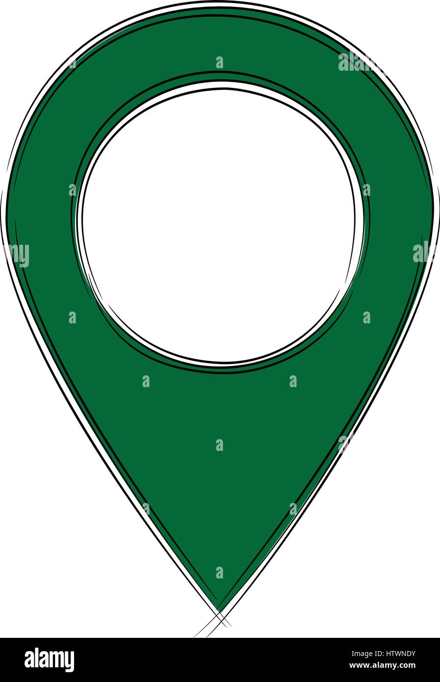 Illustration of Cute Cartoon Doodle of Map Pointer Icon. EPS8 Stock ...