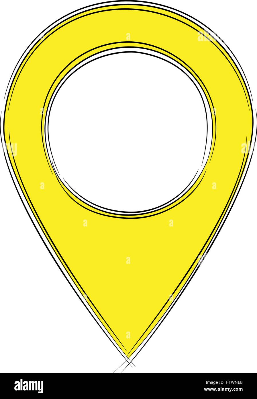 Illustration of Cute Cartoon Doodle of Map Pointer Icon. EPS8 Stock ...