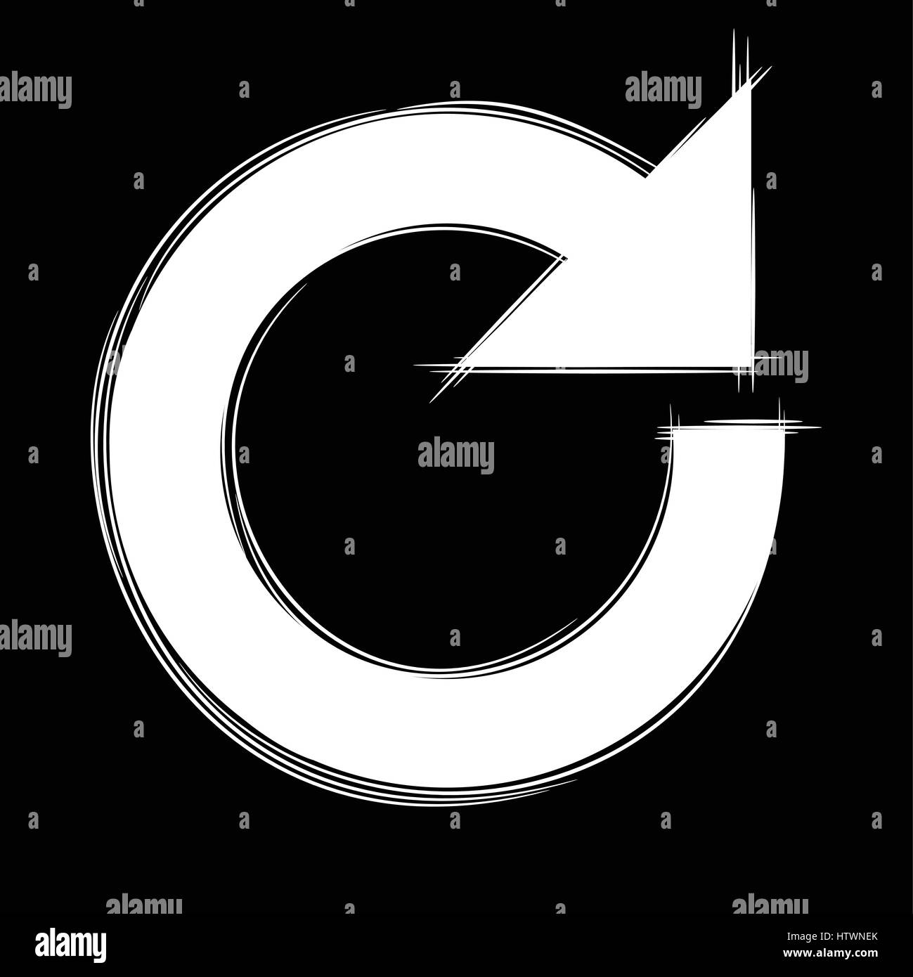 Illustration of Cute Cartoon Doodle of Reload or Refresh Icon. EPS8 ...