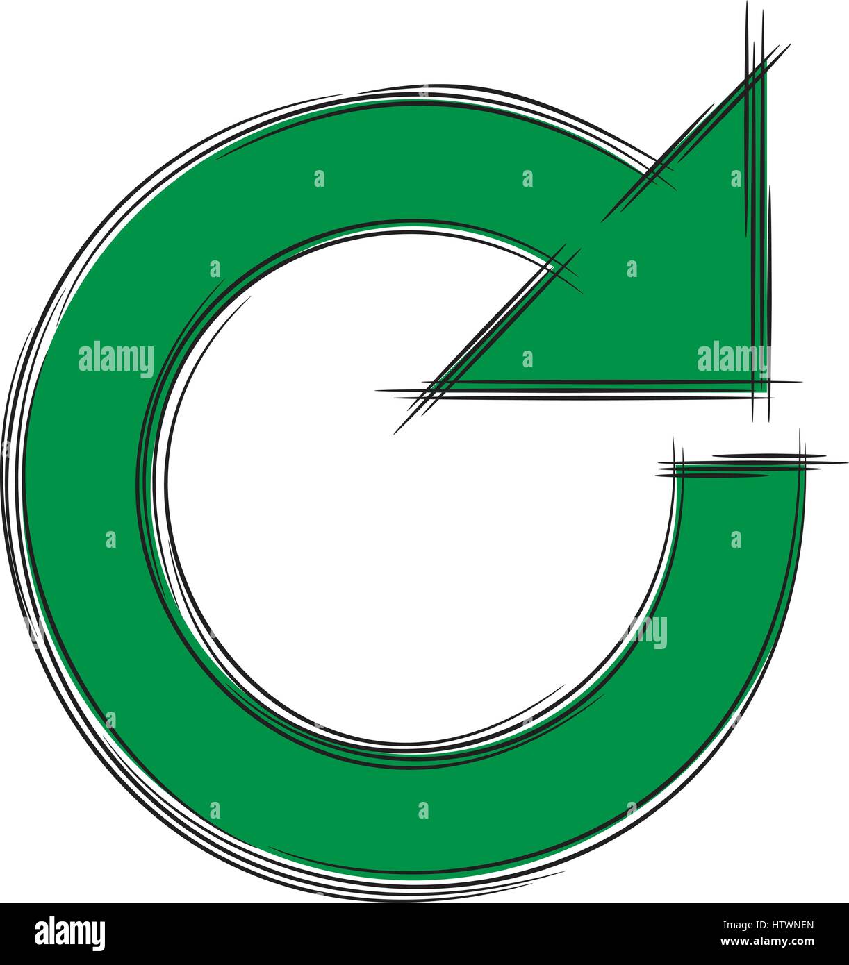 Illustration of Cute Cartoon Doodle of Reload or Refresh Icon. EPS8 ...