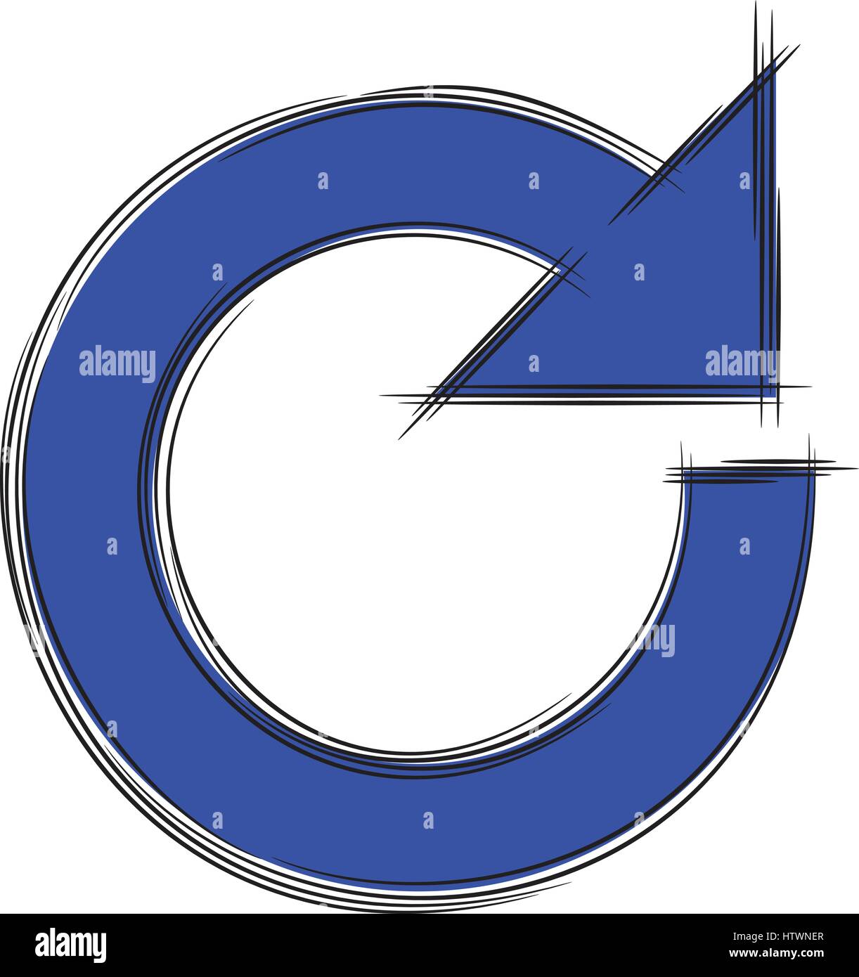 Illustration of Cute Cartoon Doodle of Reload or Refresh Icon. EPS8 ...