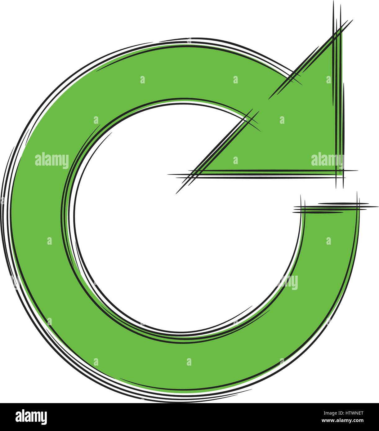 Illustration of Cute Cartoon Doodle of Reload or Refresh Icon. EPS8 ...