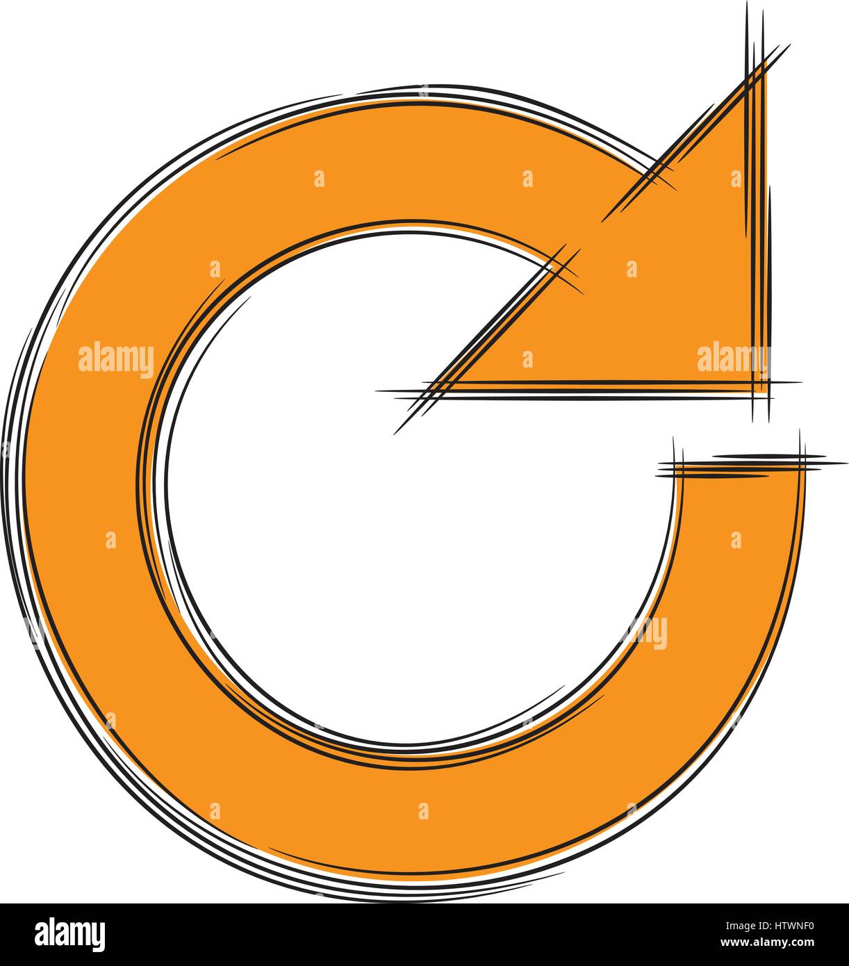 Illustration of Cute Cartoon Doodle of Reload or Refresh Icon. EPS8 ...