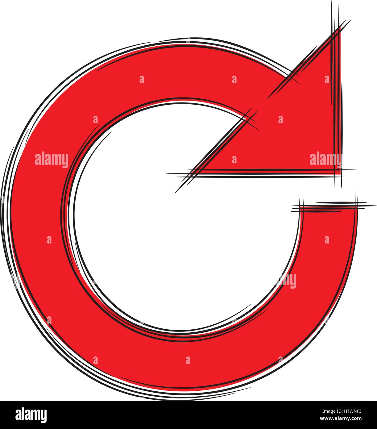 Illustration of Cute Cartoon Doodle of Reload or Refresh Icon. EPS8 ...