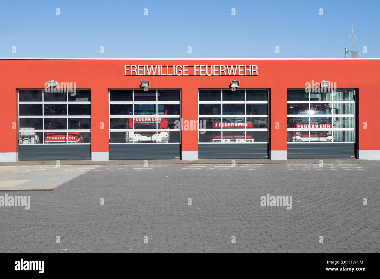 fire station of a German volunteer fire department Stock Photo - Alamy