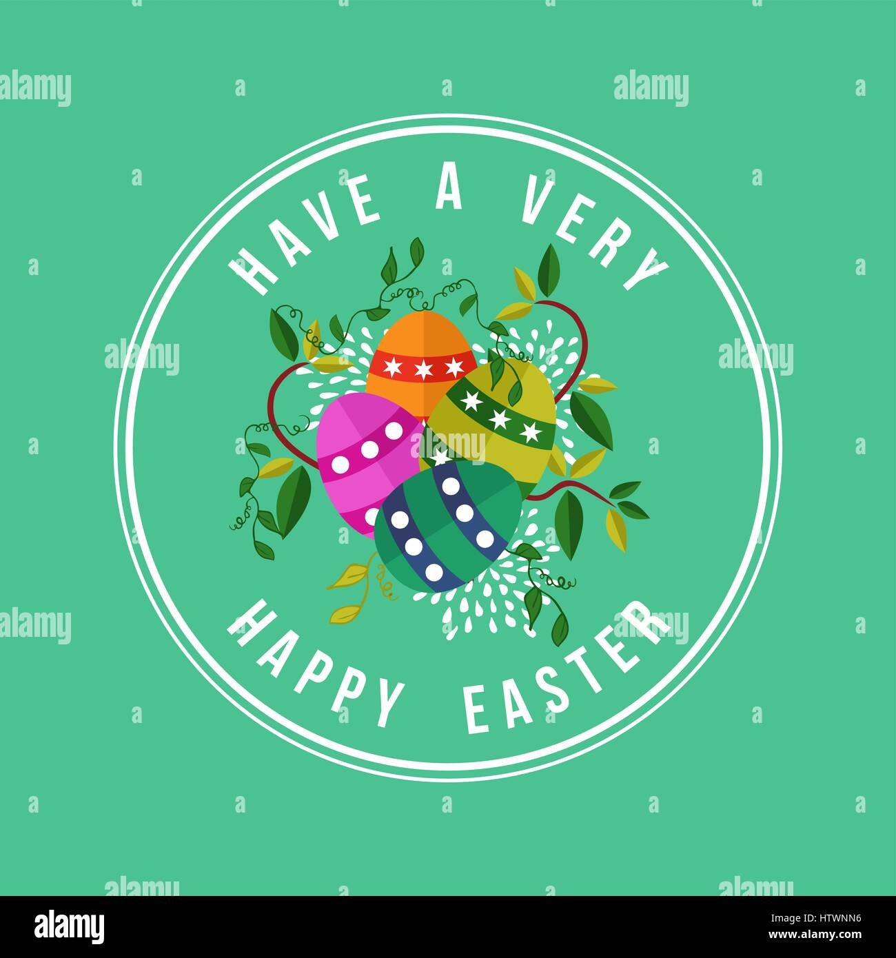 Have a very happy Easter greeting card design with festive spring ...