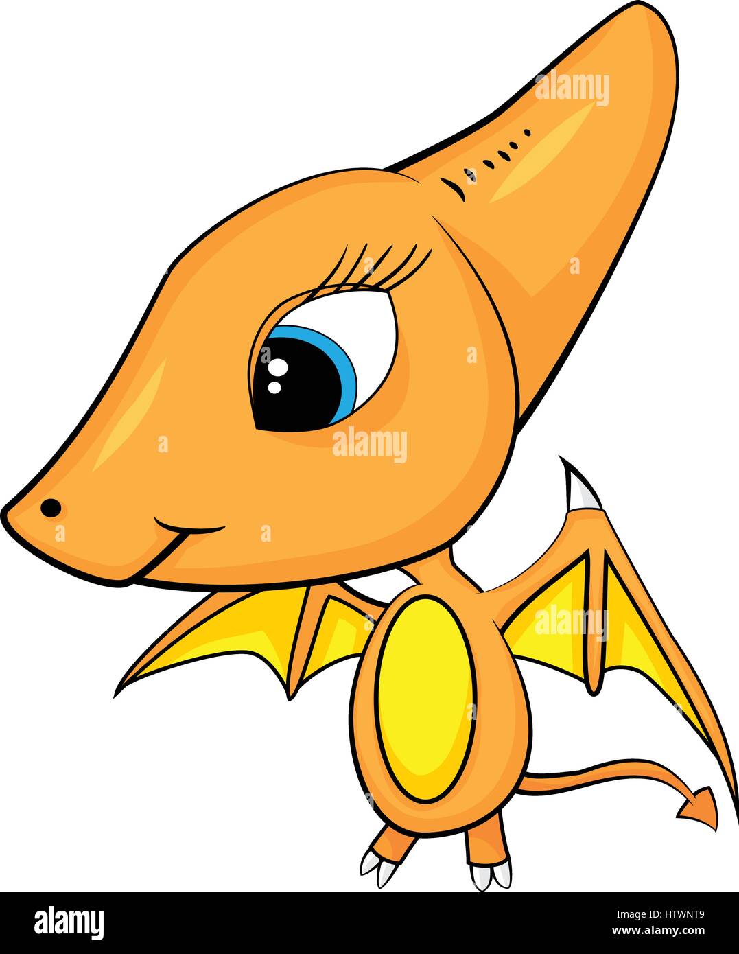 Illustration of Cute Cartoon of Baby Pterodactyl Dinosaur. Vector EPS8 ...