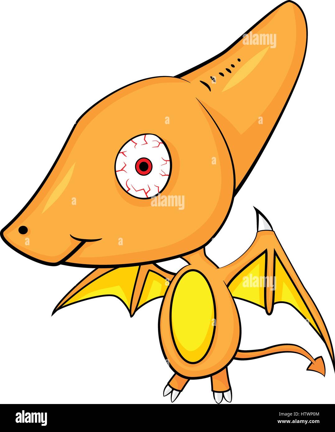 Illustration of Cute Cartoon of Baby Pterodactyl Dinosaur. Vector EPS8 ...