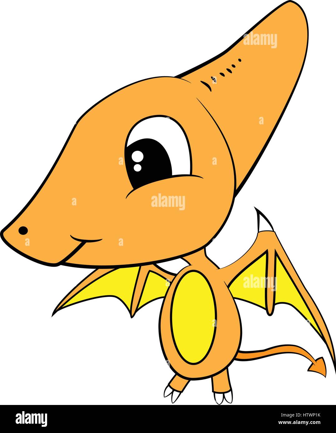 Illustration of Cute Cartoon of Baby Pterodactyl Dinosaur. Vector EPS8 ...