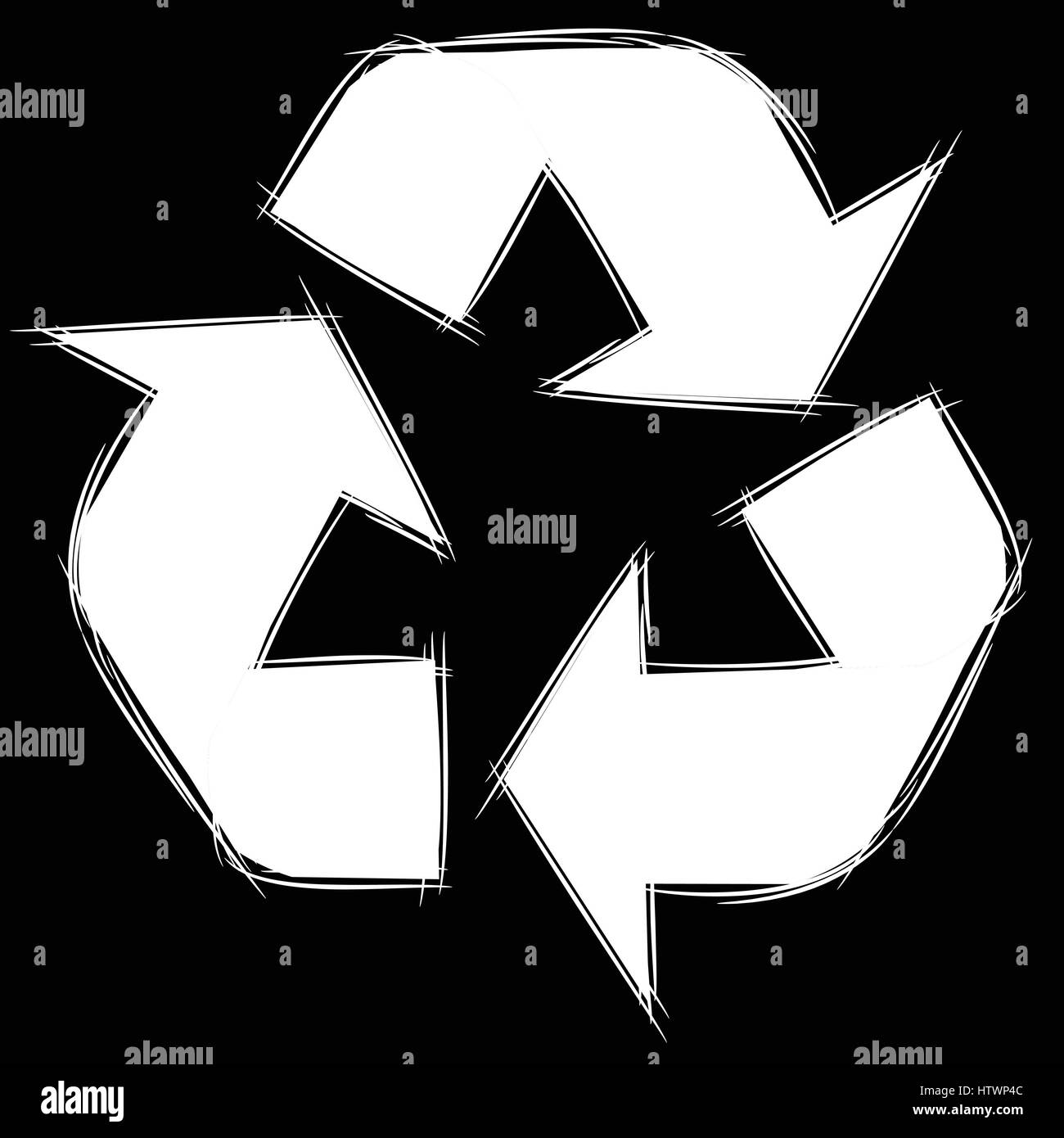 Illustration of Cute Cartoon Doodle of Recycle sign. Vector EPS8 Stock ...