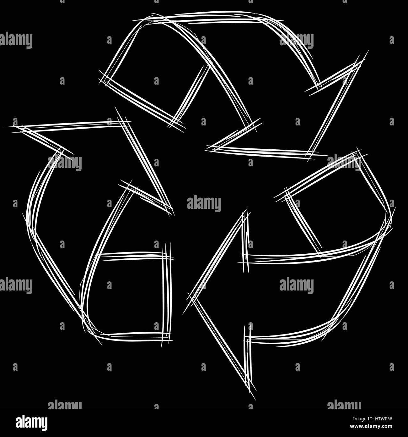 Illustration of Cute Cartoon Doodle of Recycle sign. Vector EPS8 Stock ...