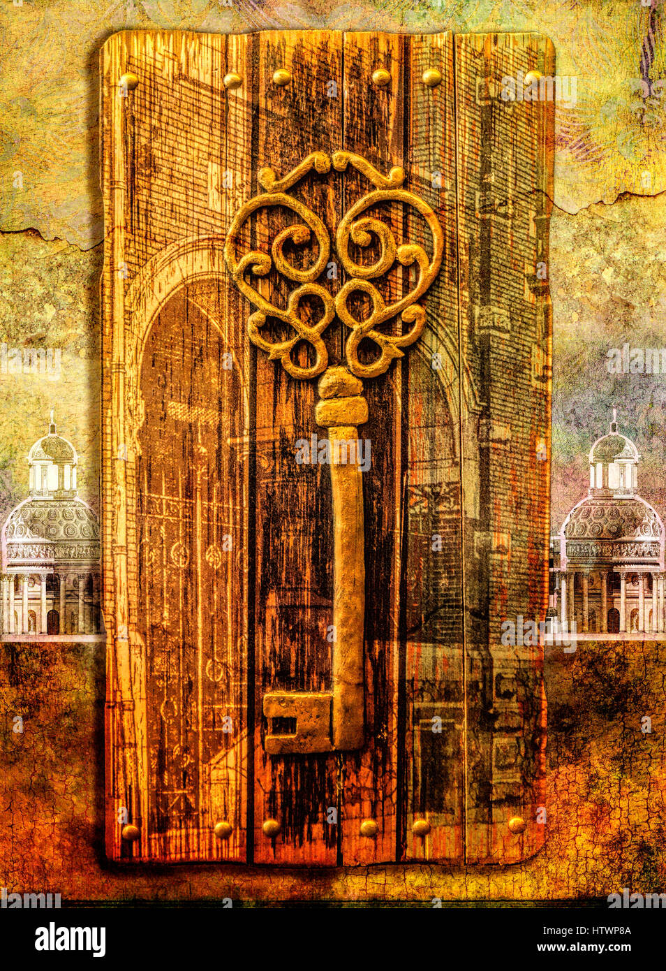 Ornate door key artwork Stock Photo - Alamy