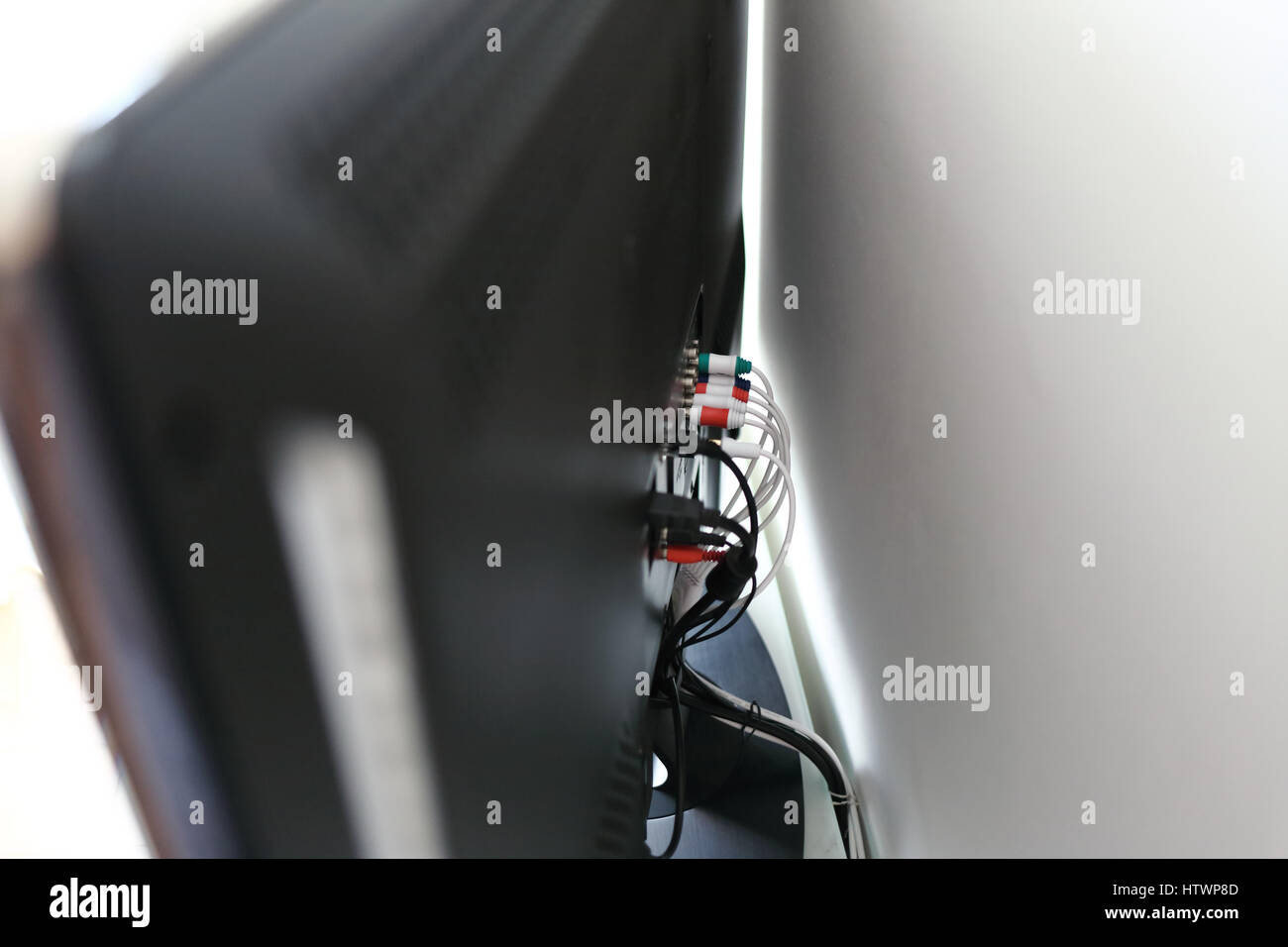 Various cables in the back of a LCD TV Stock Photo - Alamy