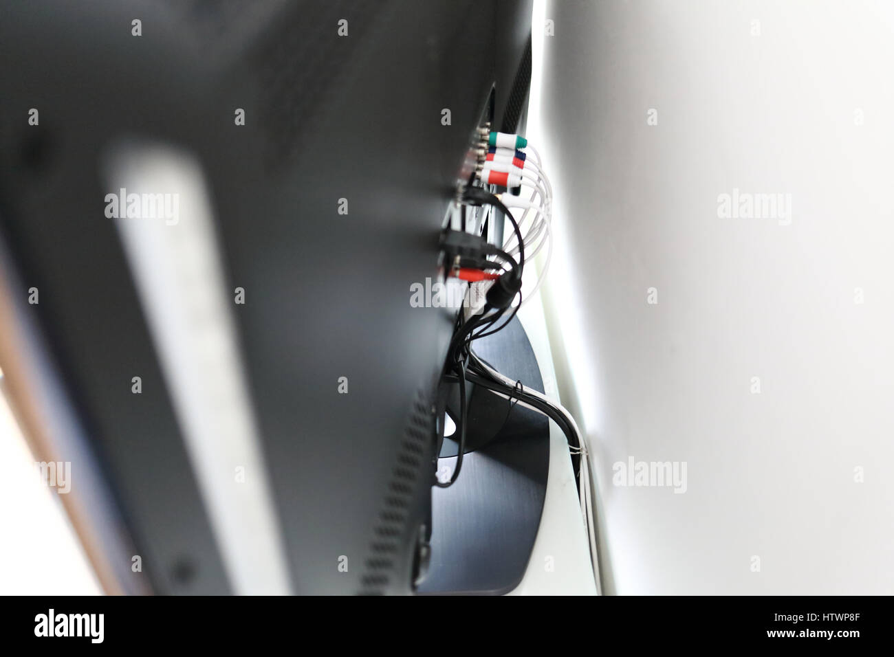 Various cables in the back of a LCD TV Stock Photo - Alamy
