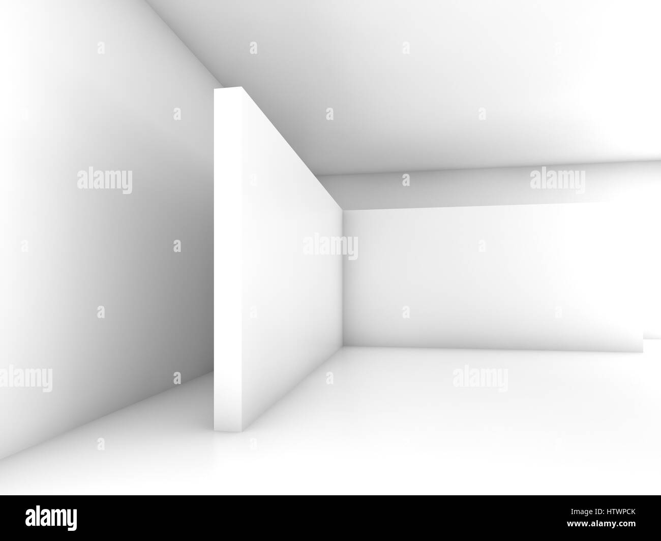 Abstract white empty room interior, contemporary minimal design. 3d ...