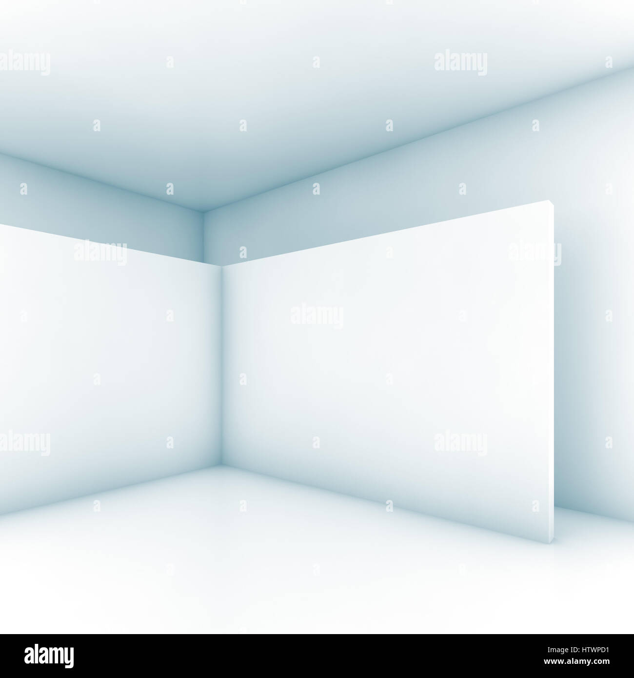 Abstract white empty room interior, minimal design. Square 3d render ...