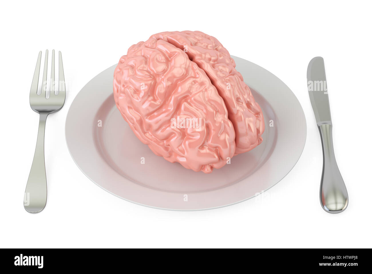 Brain on plate illustration hi-res stock photography and images - Alamy