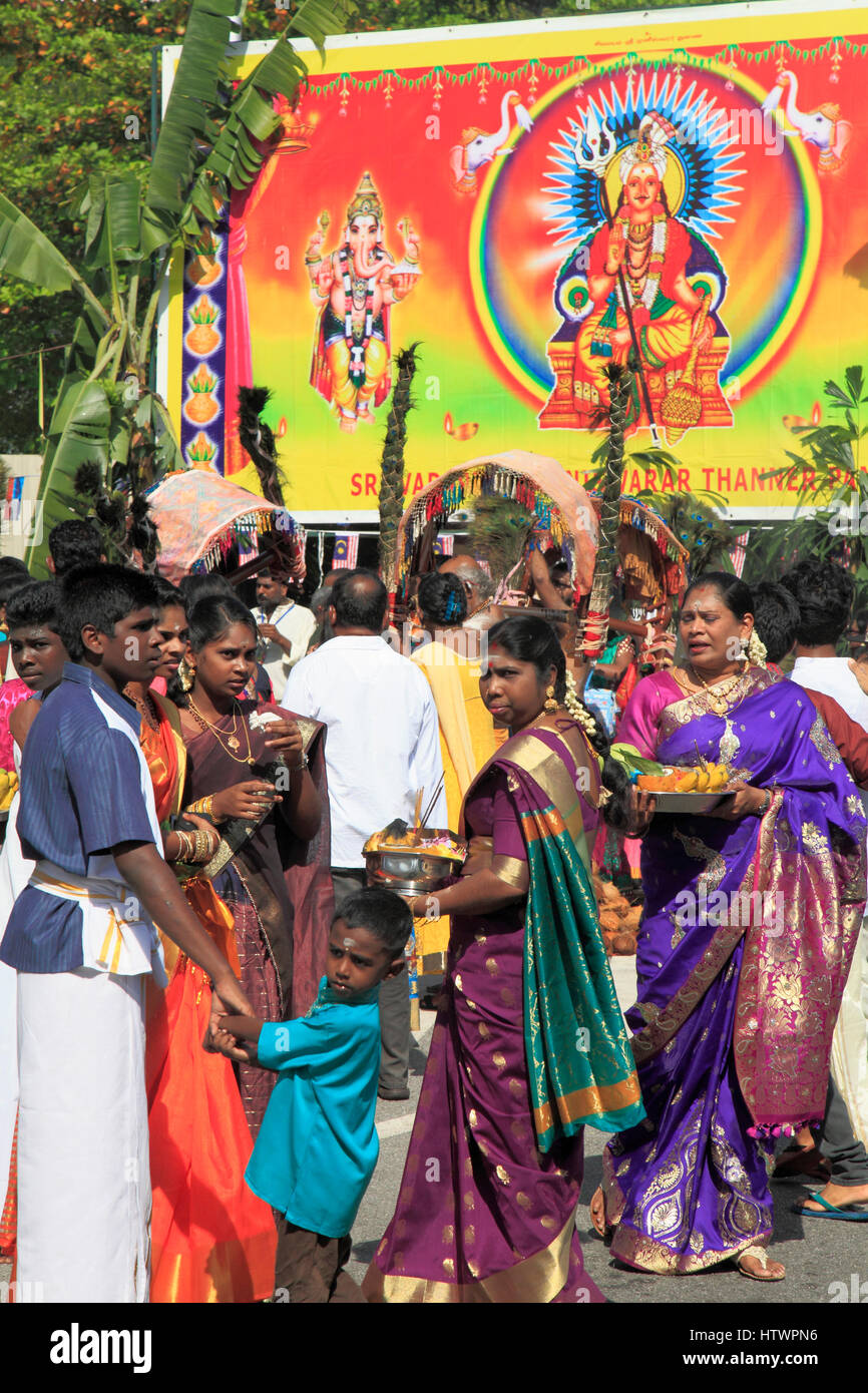Malaysia, Penang, Thaipusam, hindu festival, people, banner Stock Photo ...
