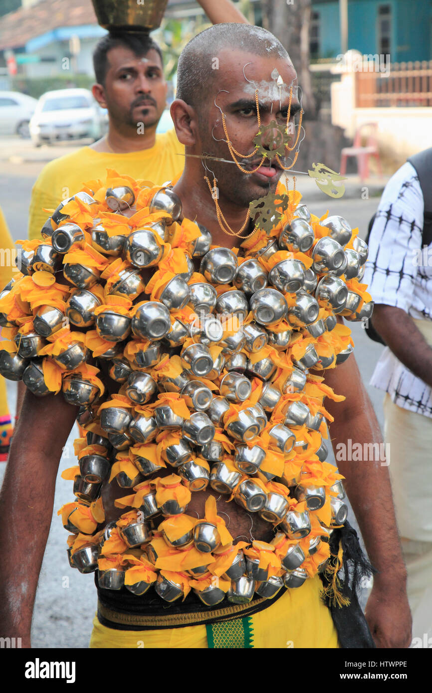 Malaysia, Penang, Thaipusam, hindu festival, procession, people, kavadi ...