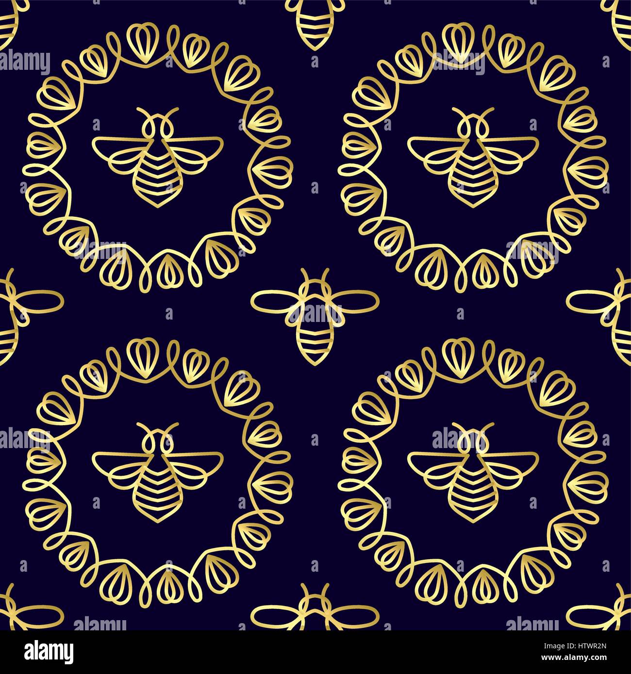 Seamless pattern with Bee Stock Vector Image & Art - Alamy