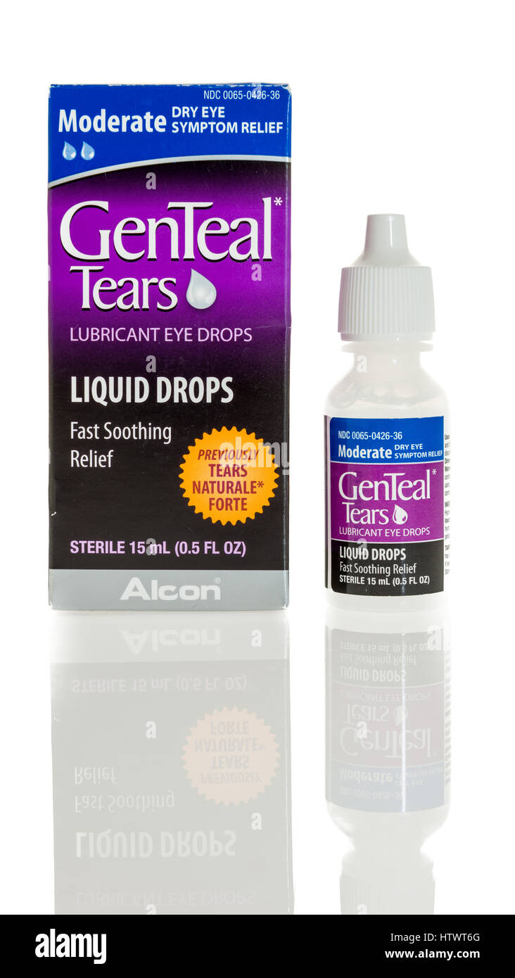 Winneconne, WI - 5 March 2017: Genteal tears eye drops on an isolated ...