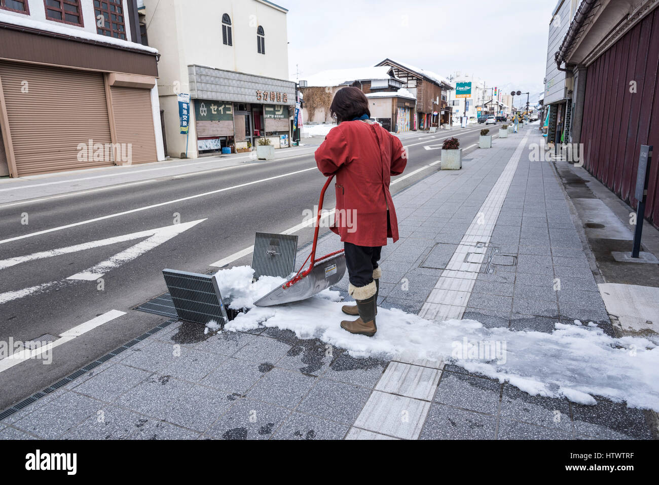 Street scene of Kitakata City, Fukushima Prefecture, Japan Stock Photo ...