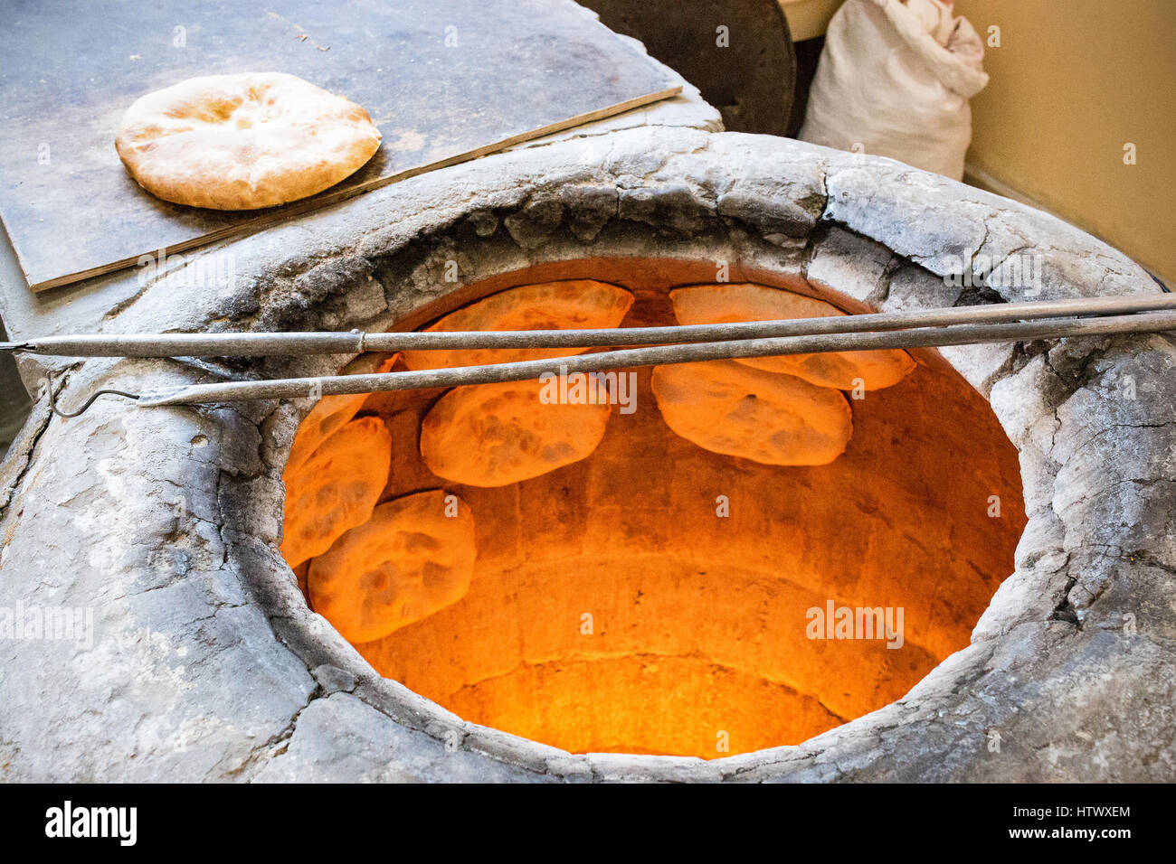 Traditional old bread oven, arc furnace for backing bread in Tbilisi ...