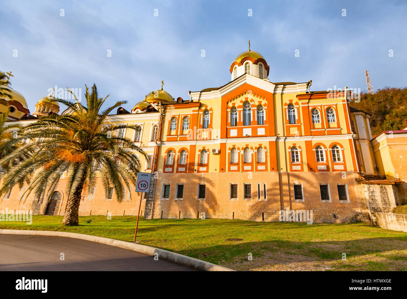 New Athos,Abkhazia. Monastery of St. Simon the Canaanite. The man's ...