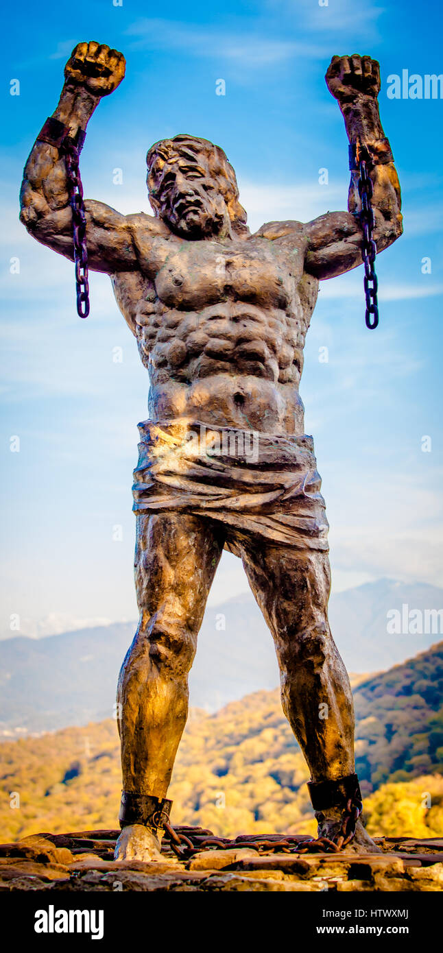 The sculpture of Prometheus, Sochi national Park Stock Photo - Alamy
