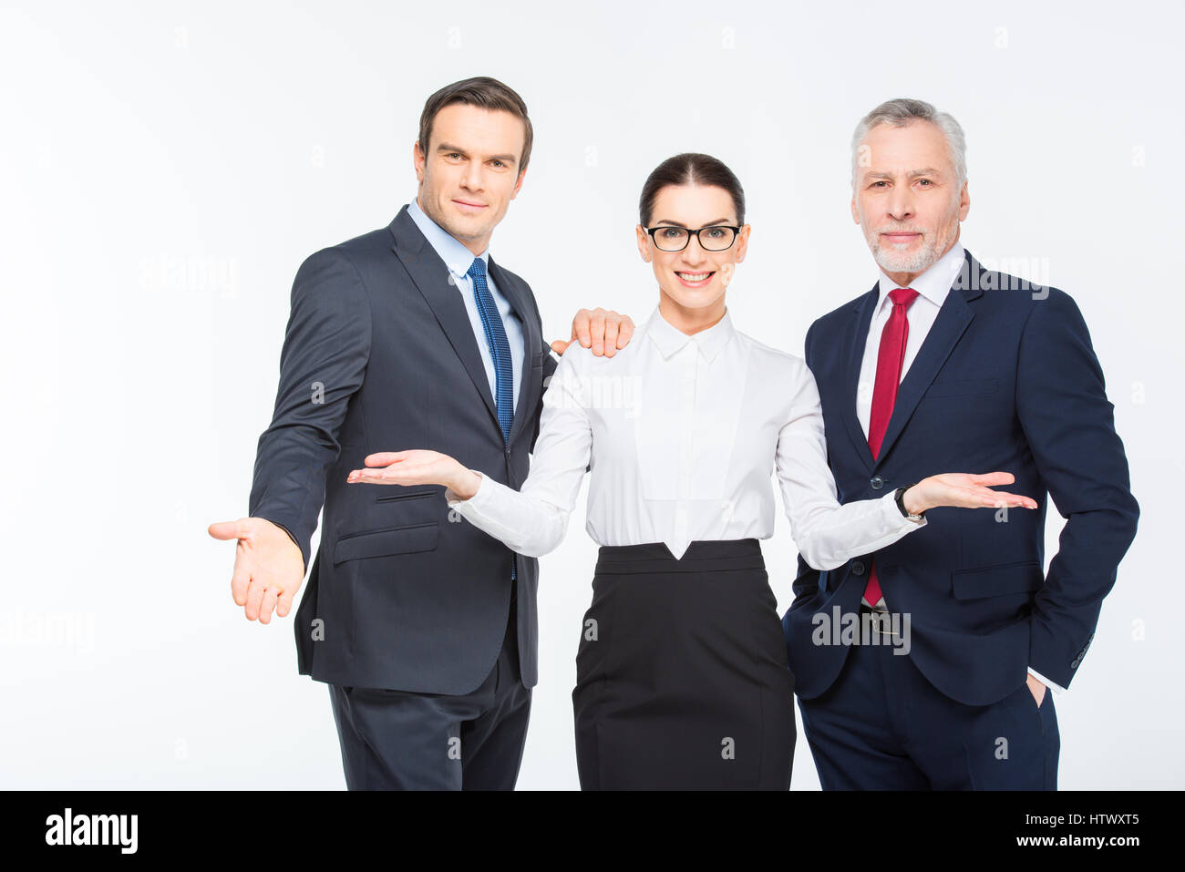 Three happy business people Stock Photo - Alamy