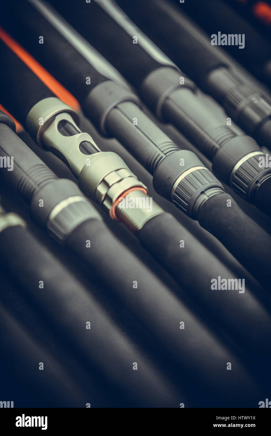 Multiple fishing rods hi-res stock photography and images - Alamy