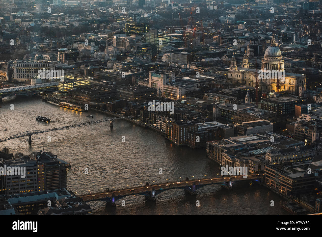 London at night - aerial photo Stock Photo - Alamy