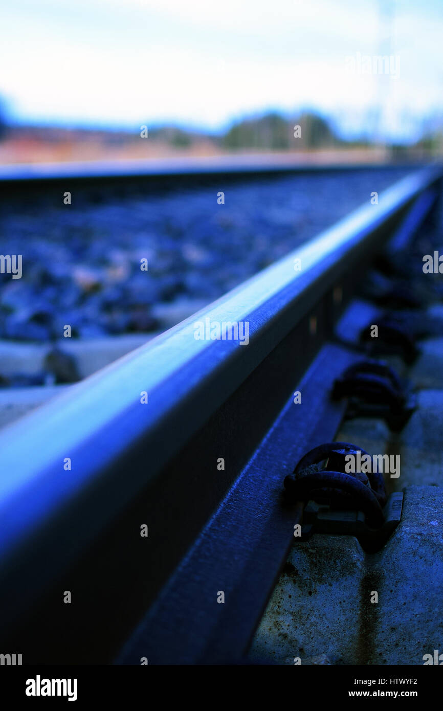Train tracks up close hi-res stock photography and images - Alamy