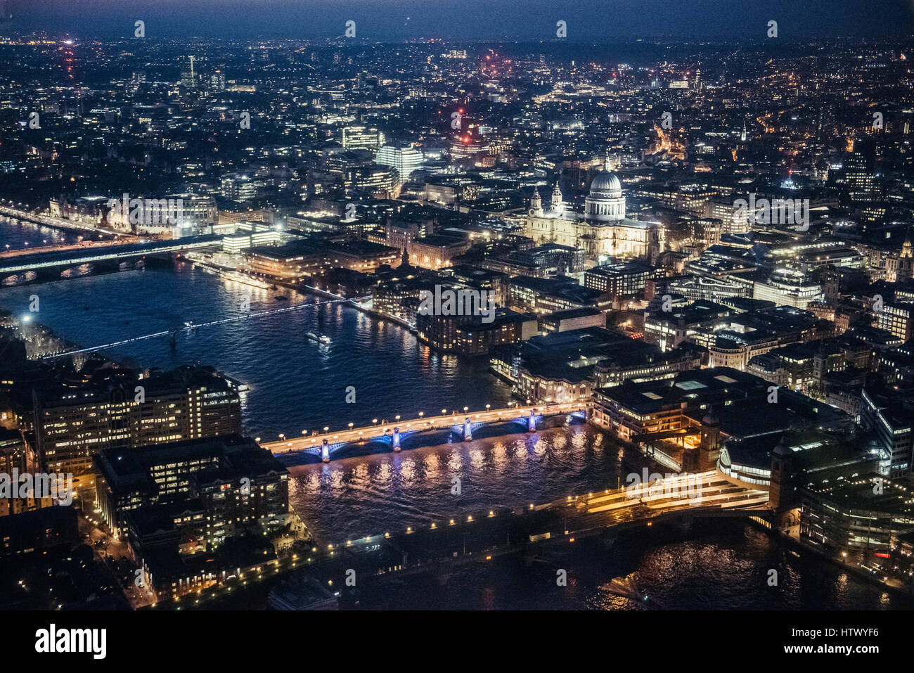 London at night - aerial photo Stock Photo - Alamy