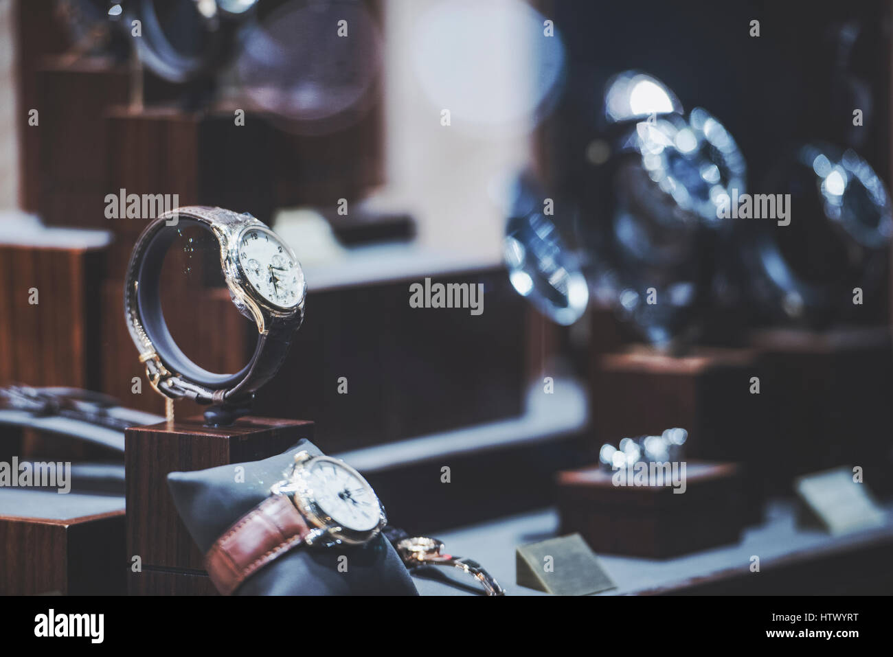 Men watches in a showcase of a luxury store in London Stock Photo - Alamy